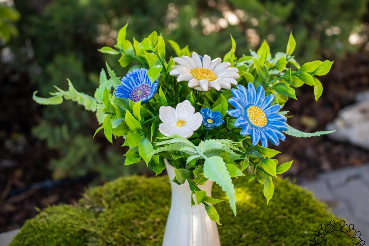Blue Lagoon Small Flower Selection | The Ceramic Flowers